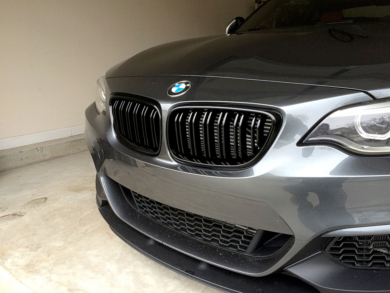 BMW 2 Series F22 F23 F87 M2 Matte Black Kidney Euro Front Sport Hood ...